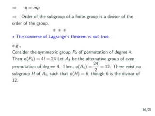 Group Theory and Its Application: Beamer Presentation (PPT) | PDF