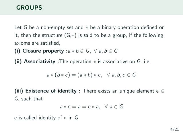 Group Theory and Its Application: Beamer Presentation (PPT) | PDF