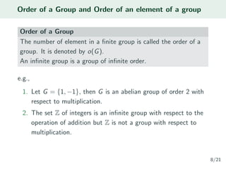 Group Theory and Its Application: Beamer Presentation (PPT) | PDF