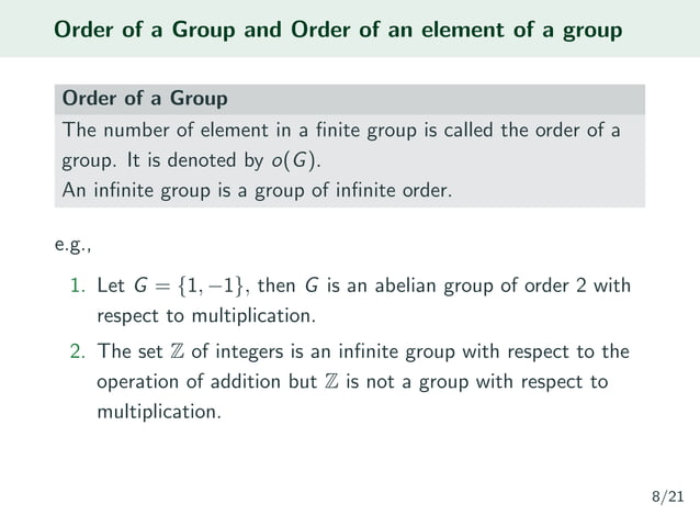 Group Theory and Its Application: Beamer Presentation (PPT) | PDF