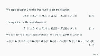 Linear Cryptanalysis Lecture 線形解読法 | PDF