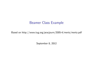 Beamer class example | PDF