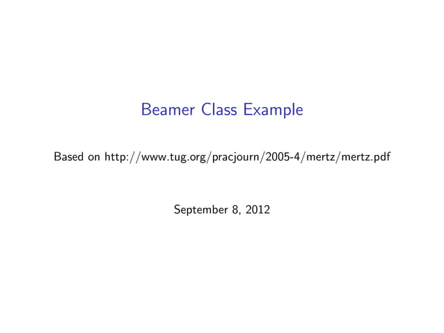 Beamer class example | PDF