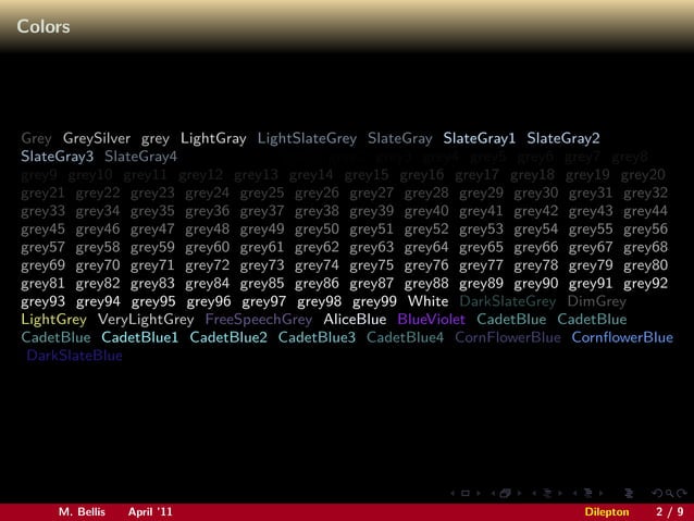 Beamer color test (black background) | PDF