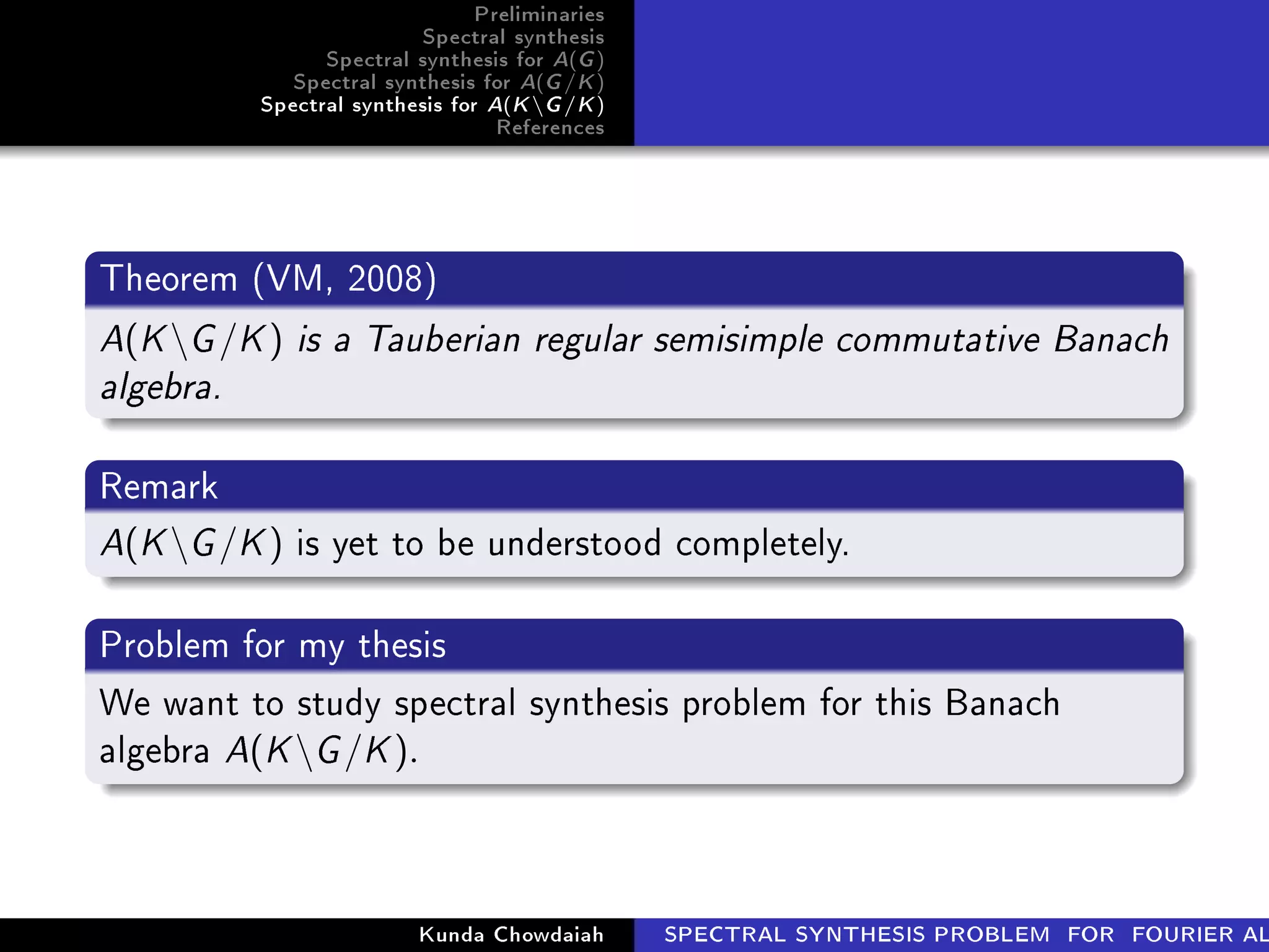 SPECTRAL SYNTHESIS PROBLEM FOR FOURIER ALGEBRAS | PPT