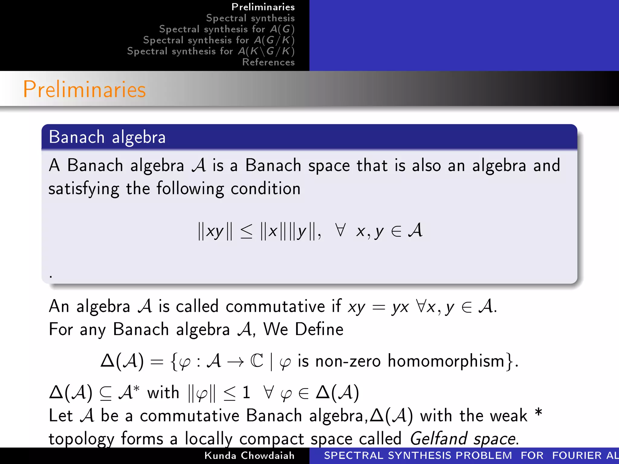 SPECTRAL SYNTHESIS PROBLEM FOR FOURIER ALGEBRAS | PPT