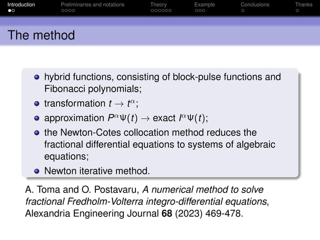 A numerical method to solve fractional Fredholm-Volterra integro-differential equations | PPT