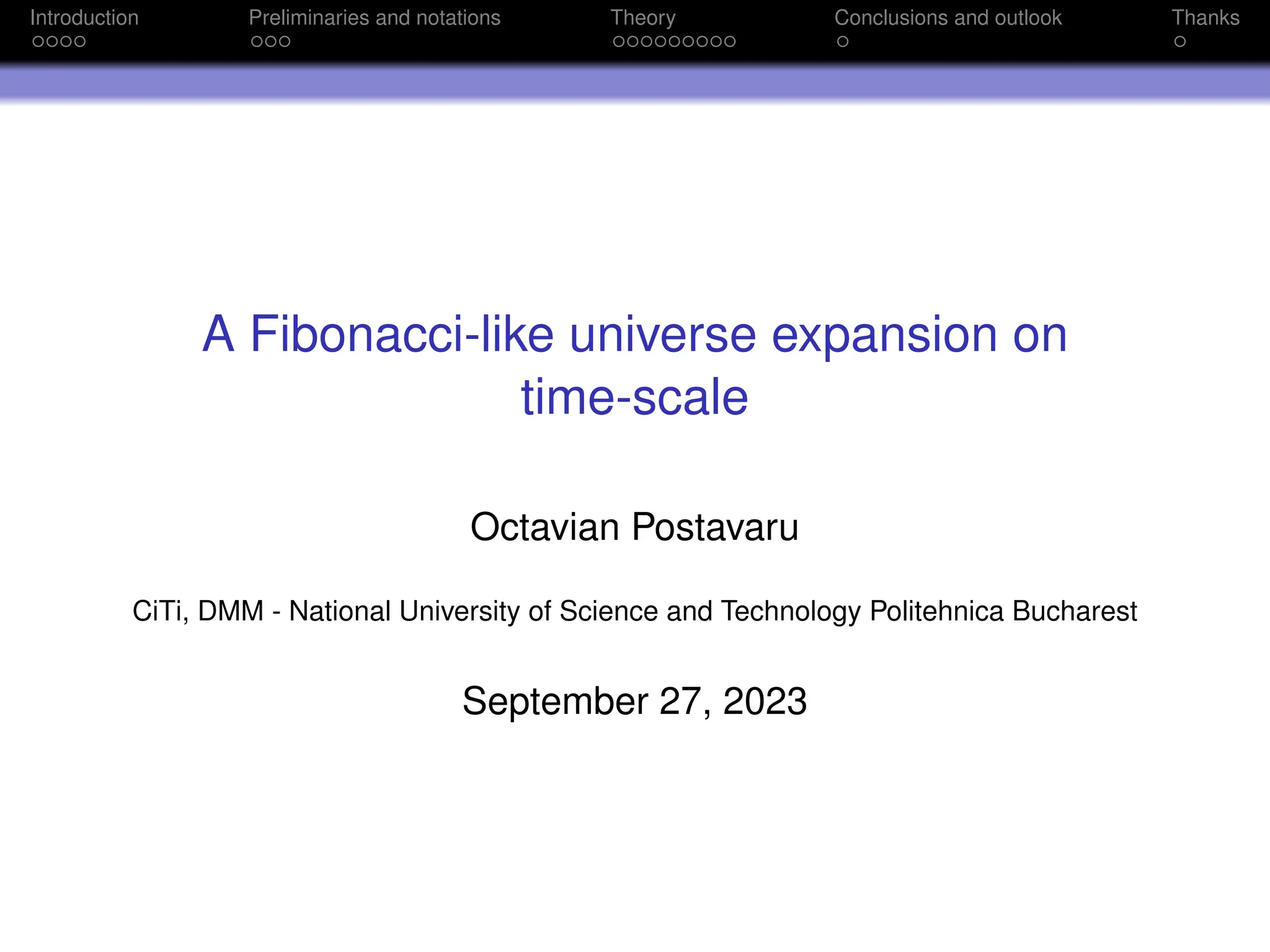 A Fibonacci-like universe expansion on time-scale | PPT