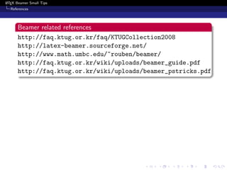 LaTeX Beamer Small Tips | PPT