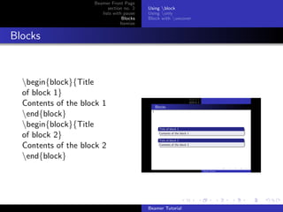Beamer tutorial | PDF