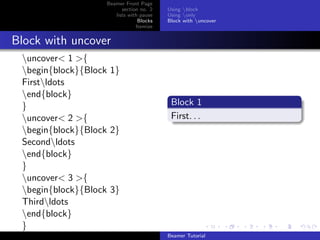 Beamer tutorial | PDF