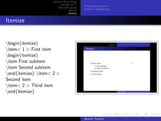 Beamer tutorial | PDF