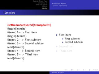 Beamer tutorial | PDF