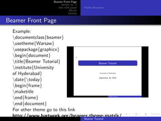 Beamer tutorial | PDF