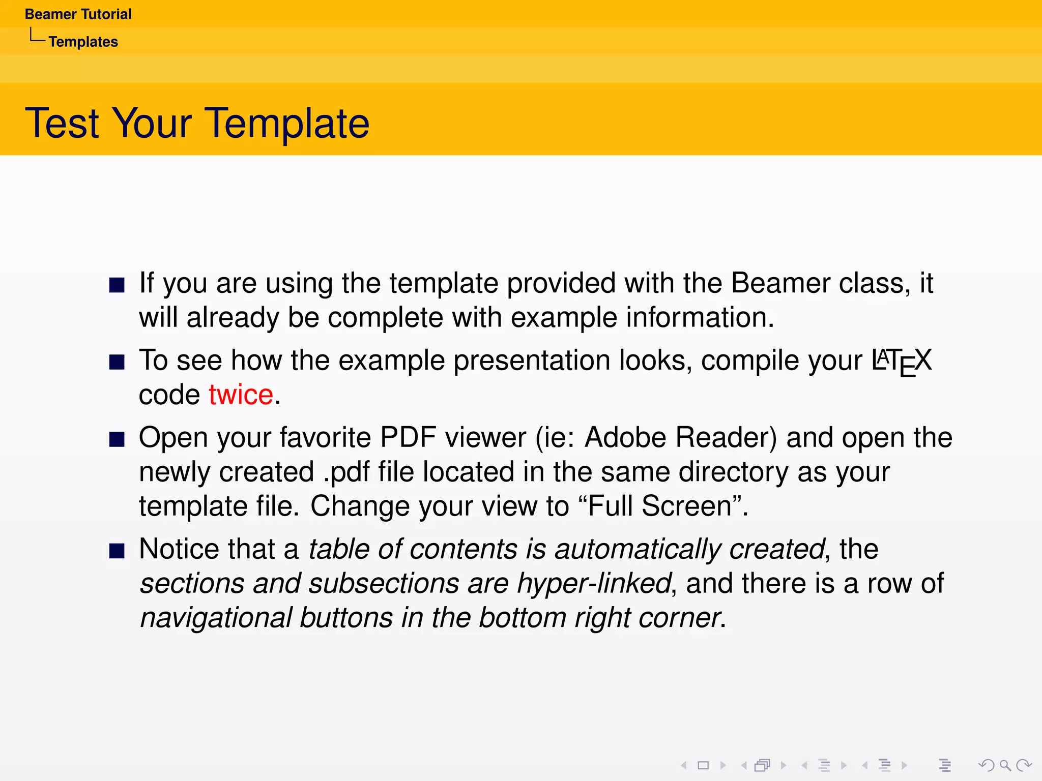 Beamer Tutorial Ppt