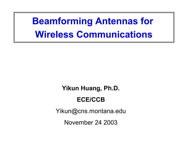 Beamforming antennas (1) | PPT