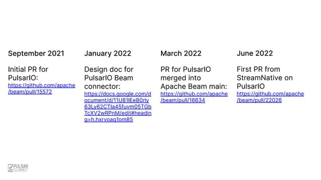 Beam + Pulsar: Powerful Stream Processing at Scale - Pulsar Summit SF 2022 | PPT