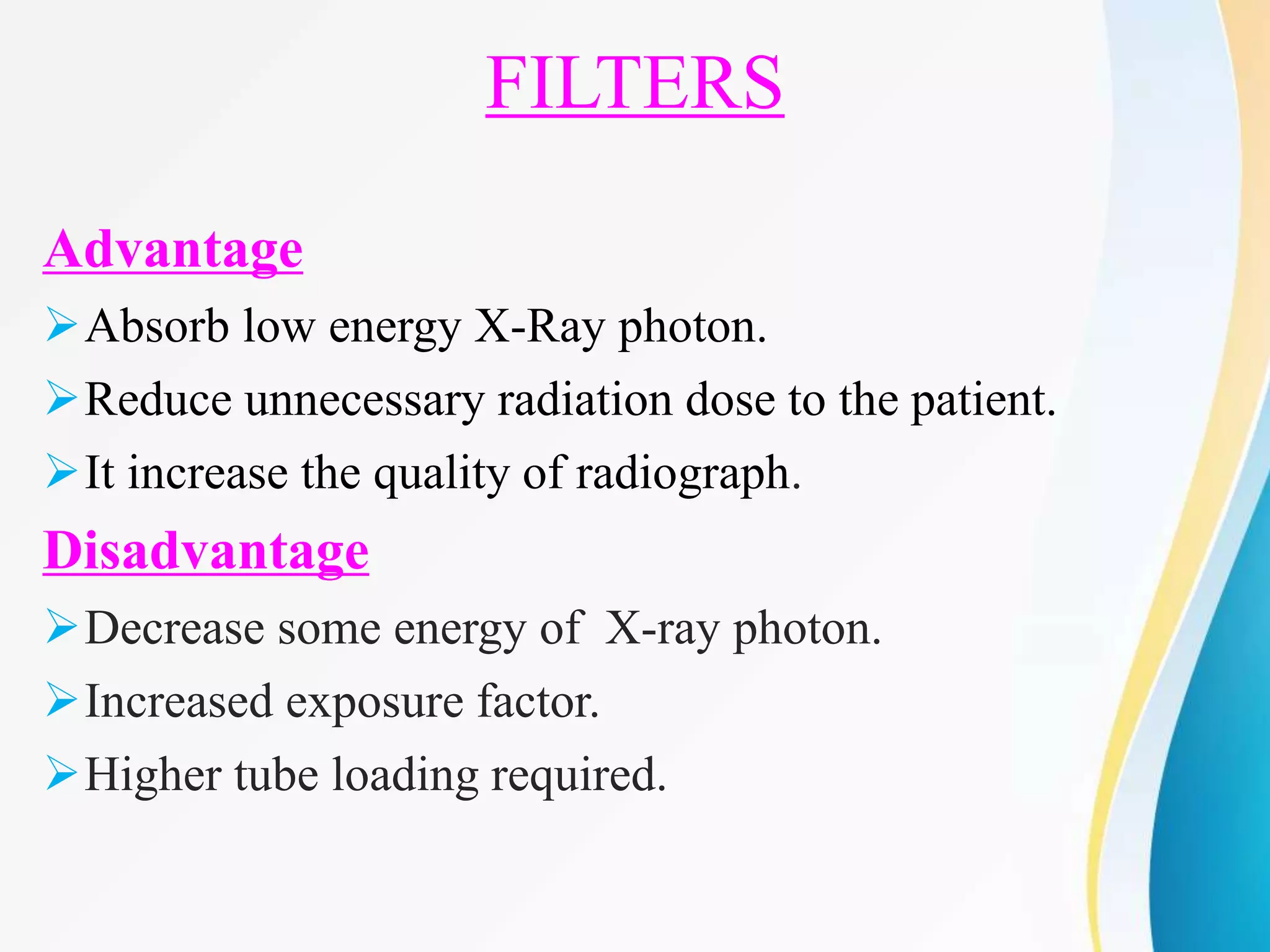 Beam restricted device and filter used in x ray | PPTX