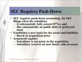 consolidation theory, push down accounting | PPT