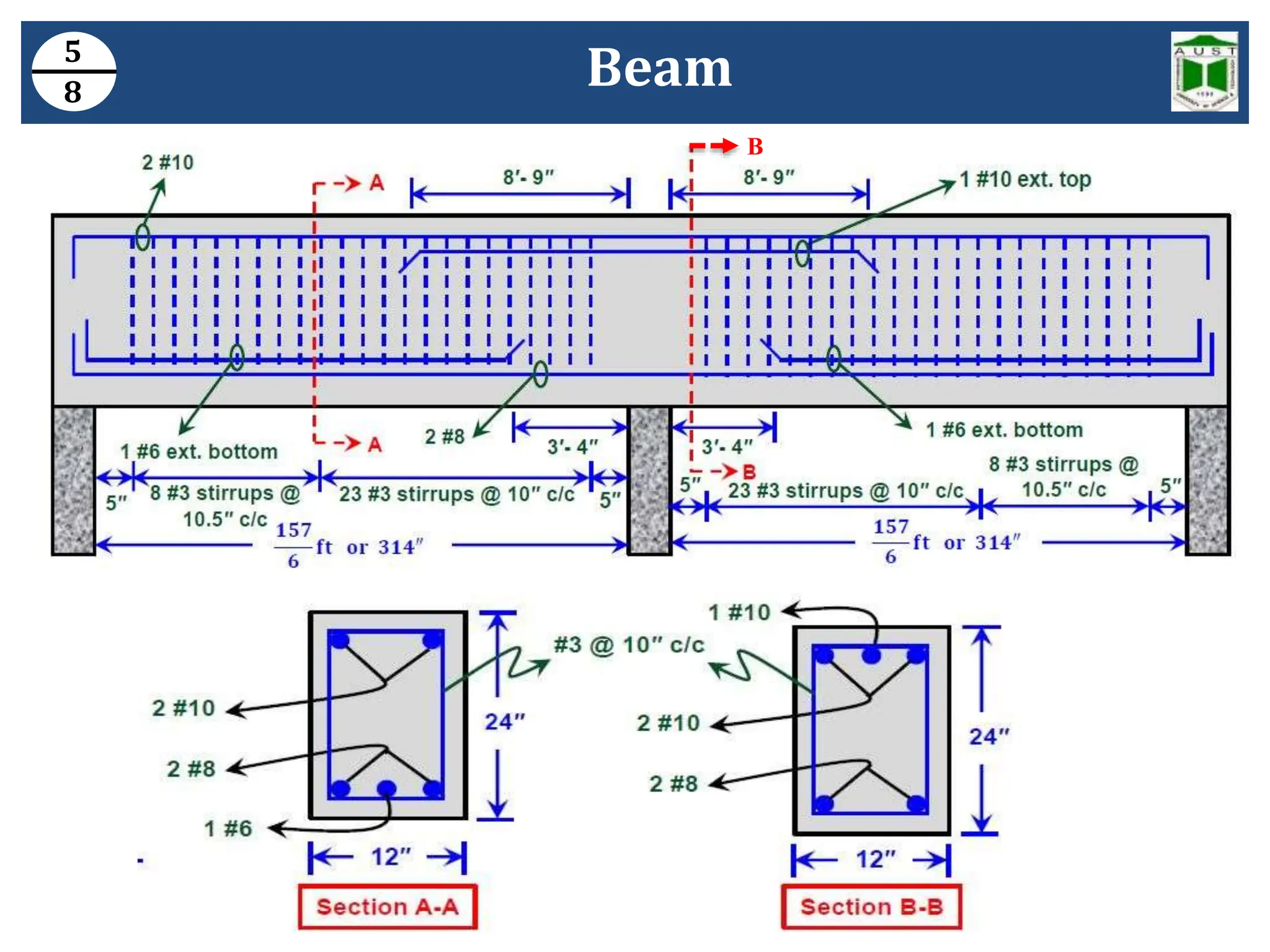Beam and Stair Drawing with detailed figures | PPTX