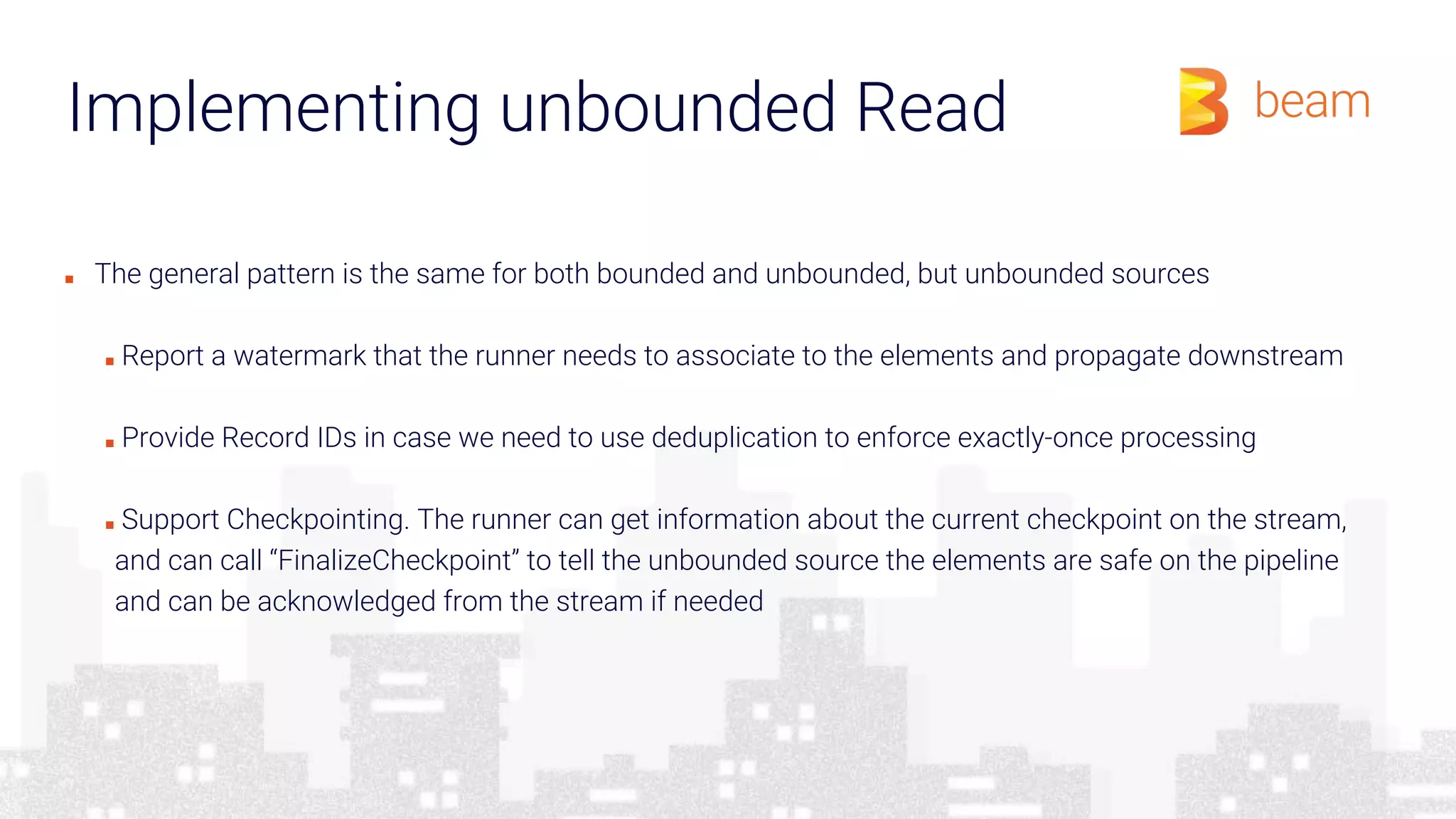 How a BEAM runner executes a pipeline. Apache BEAM Summit London 2018 | PDF