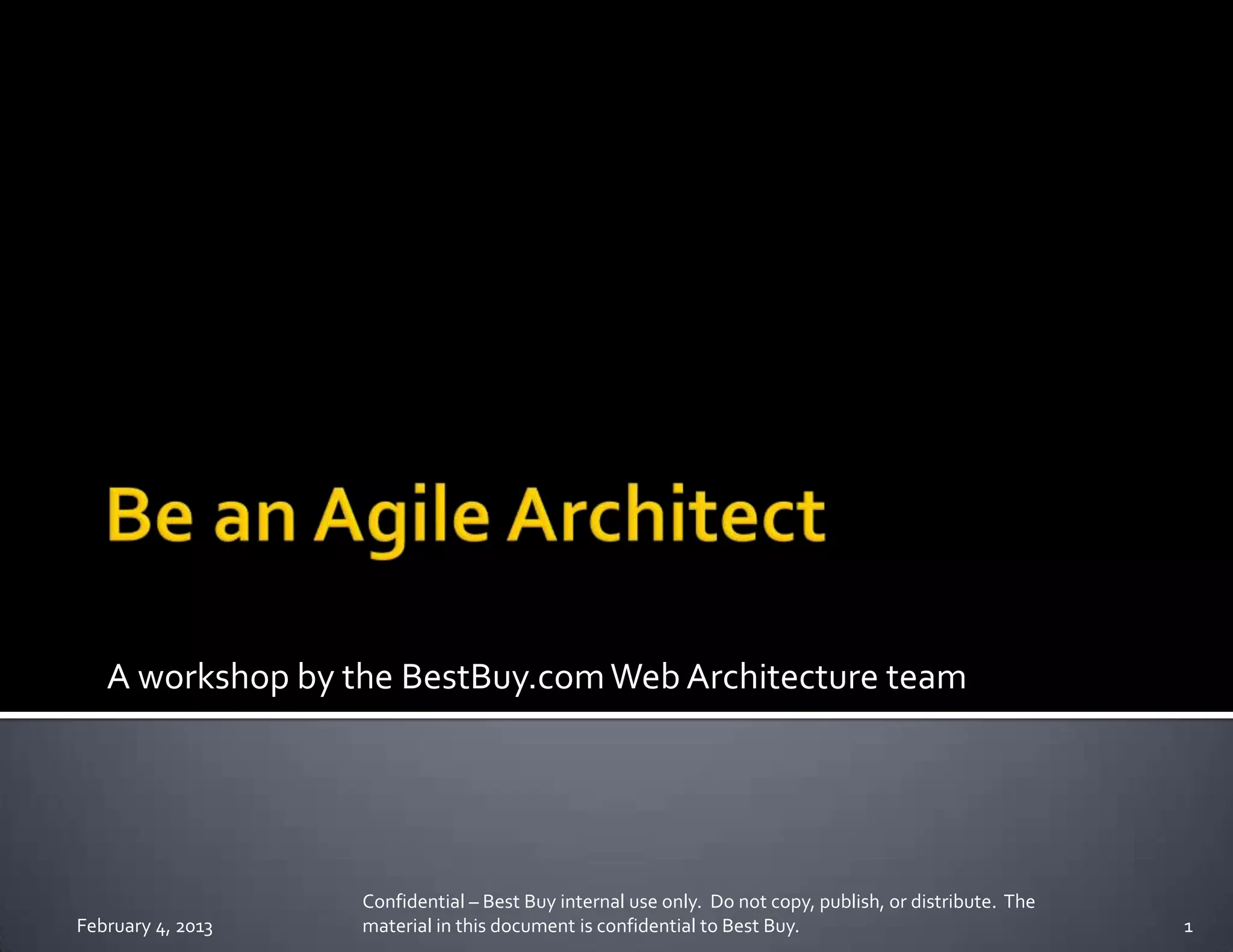 Be an agile architect | PPTX