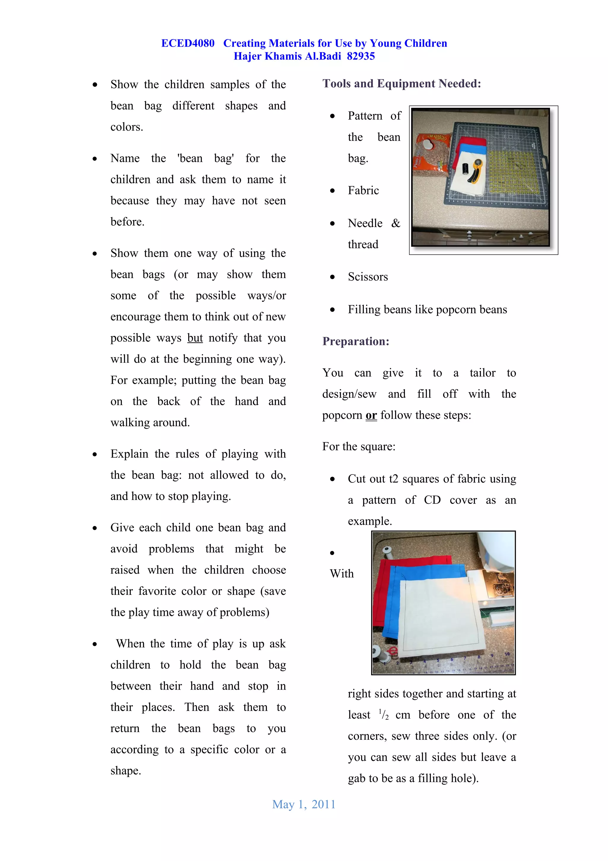 Beanbag learning task | DOC