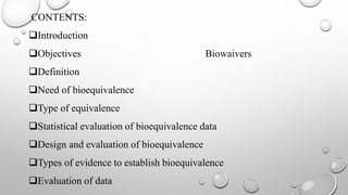 Bioequiuvalence and drug product assessment | PPTX