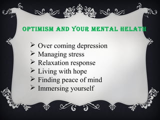 learn Be an optimist by lucy macdonald | PPT