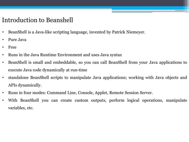 Beanshell scripting in Apache JMeter | PPTX