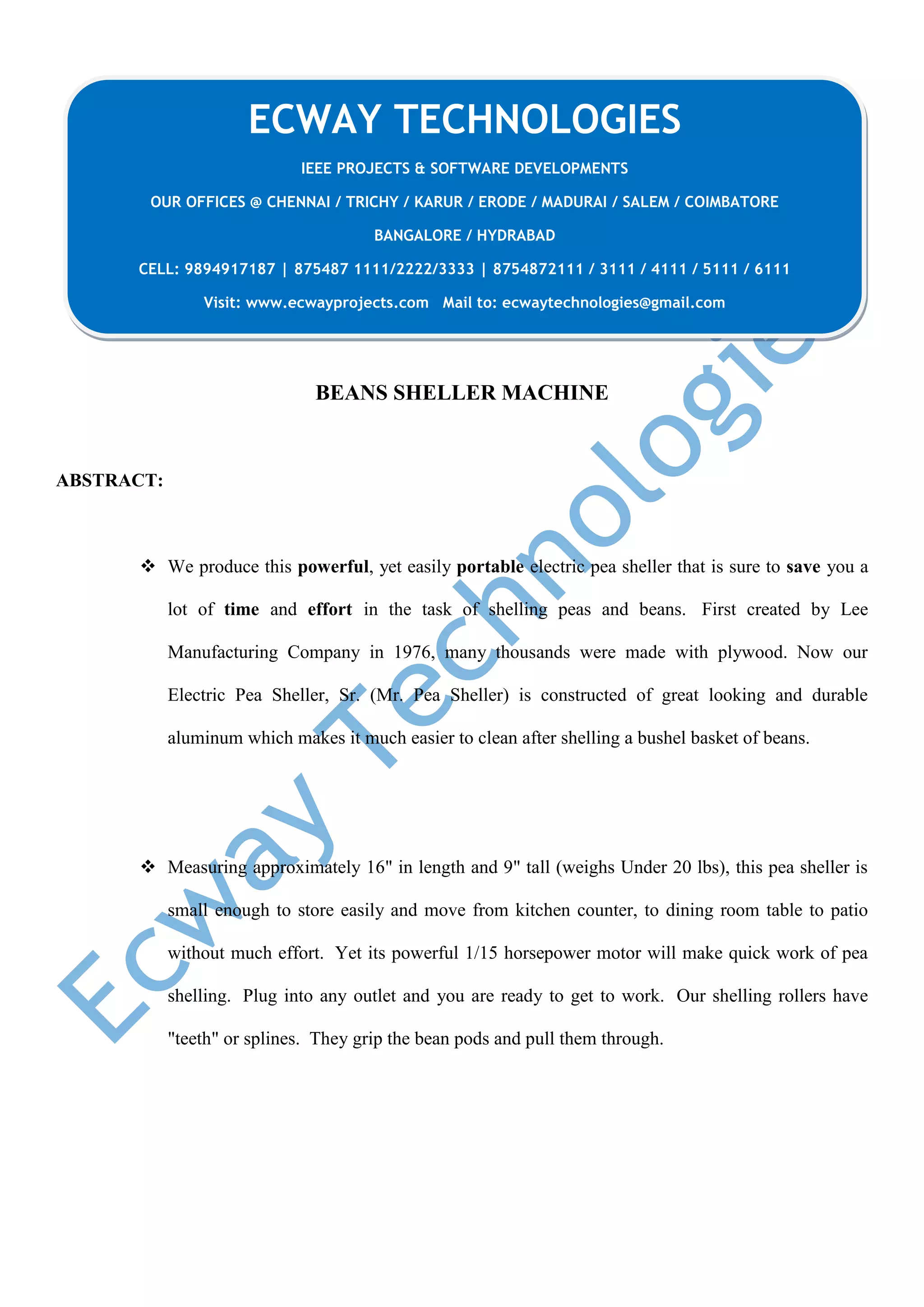 Beans sheller machine | DOCX
