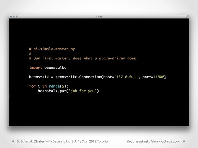 Building A Cluster With Python & Beanstalkd | PDF