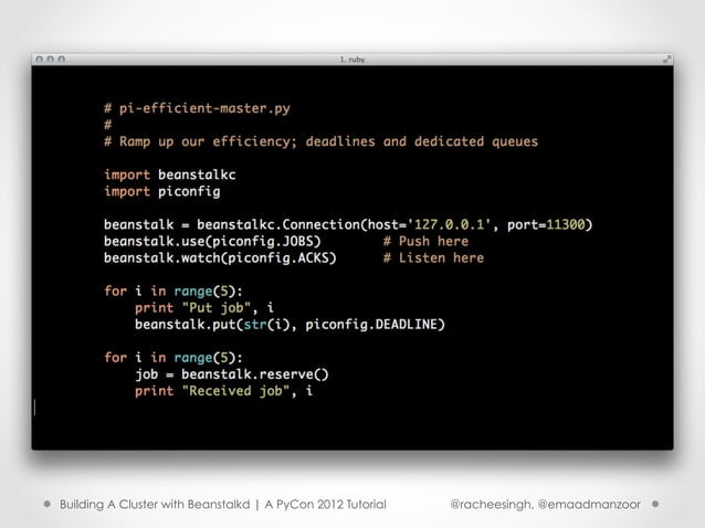 Building A Cluster With Python & Beanstalkd | PDF