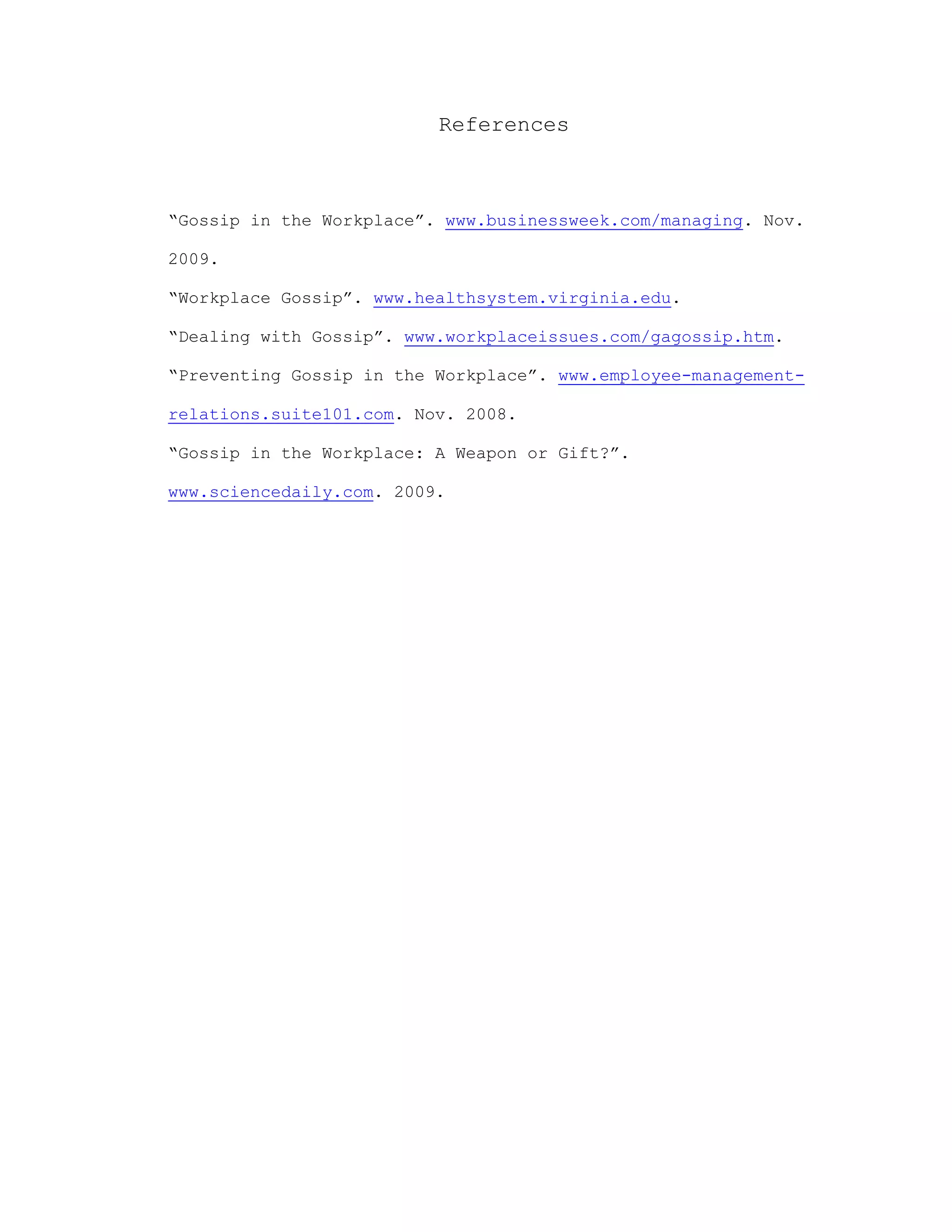 Workplace Gossip | DOCX