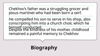 The Bear by Anton Chekhov,Background, Biography | PPTX