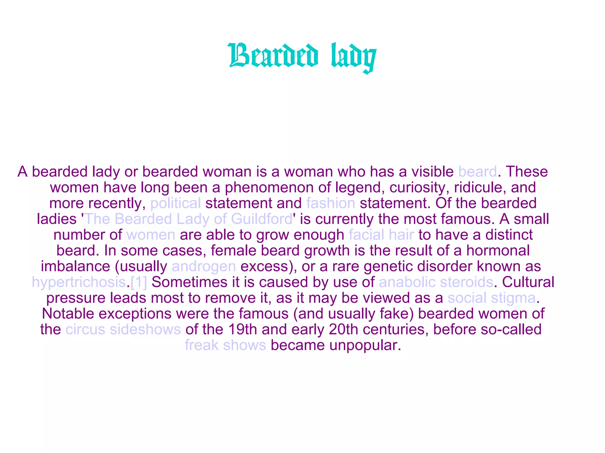 Bearded lady | PPT
