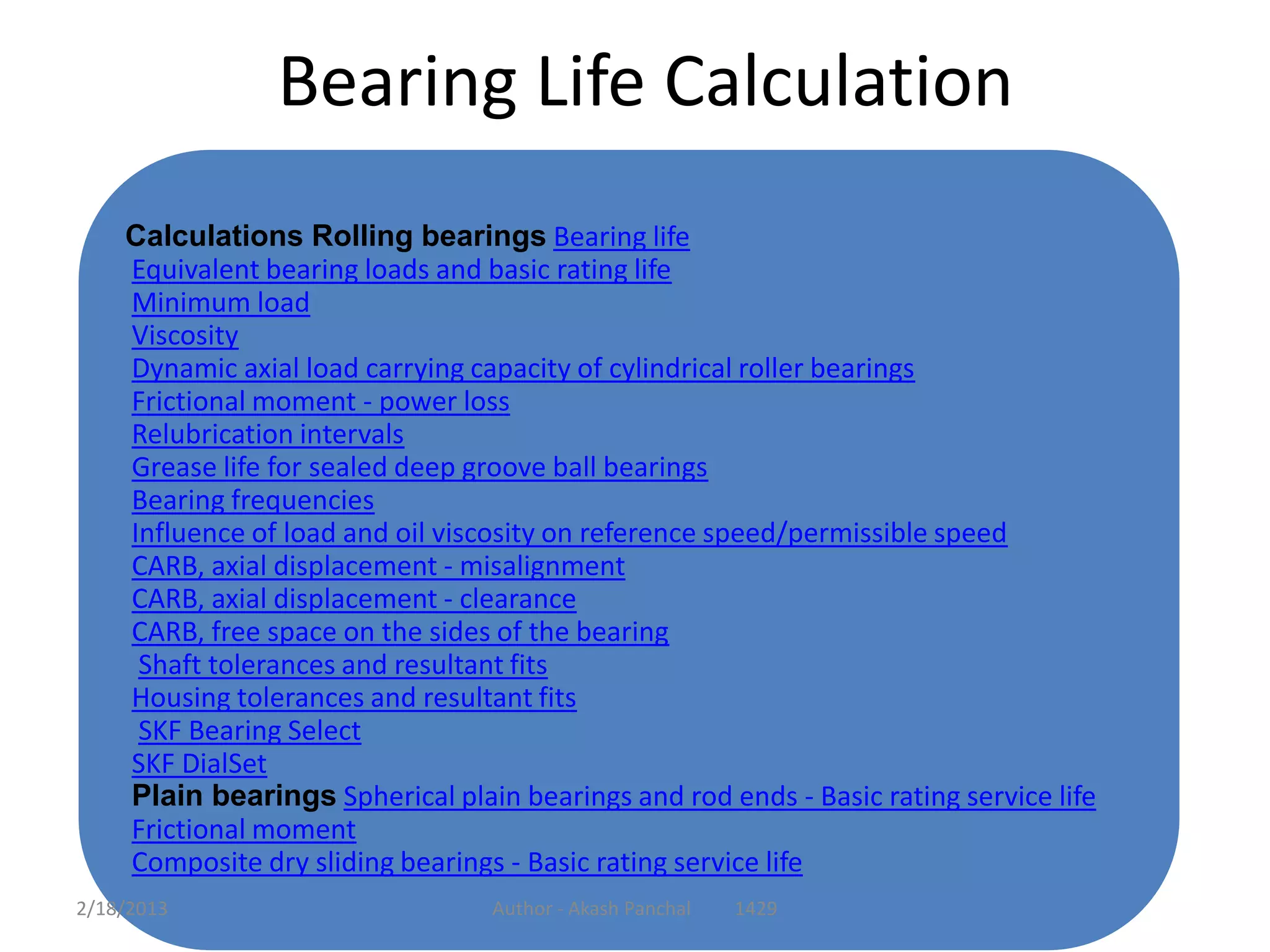 Bearing | PPTX | Physics | Science