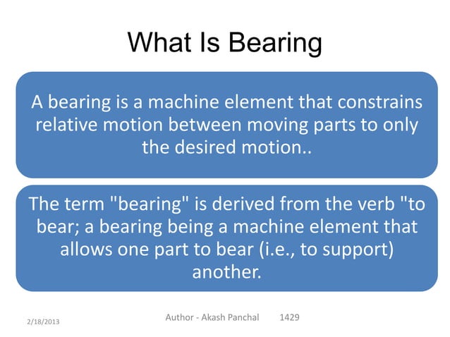 Bearing | PPTX | Physics | Science