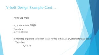 Srlection of Belts (V-Belt) | PPTX