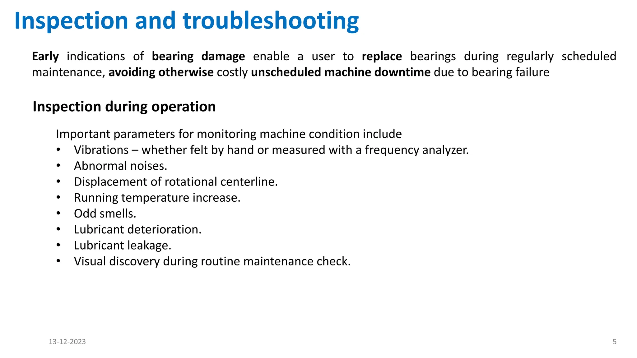 Bearing Analysis for failure and damages | PPTX