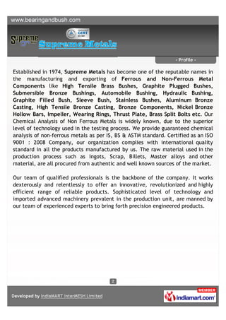 Supreme Metals, Rajkot, Non-Ferrous Metal Components | PDF | Home ...