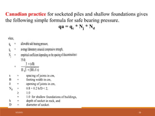 Bearing capacity estimation rocks for foundation | PPTX