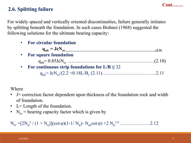 Bearing capacity estimation rocks for foundation | PPTX | Civil Engineering Industry | Industries
