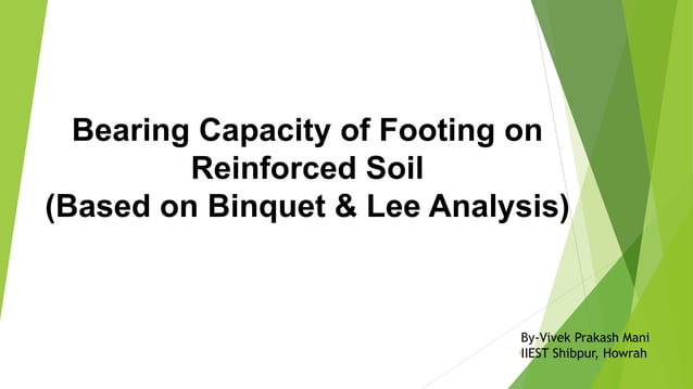 Bearing capacity of footing on reinforced soil | PPTX | Physics | Science