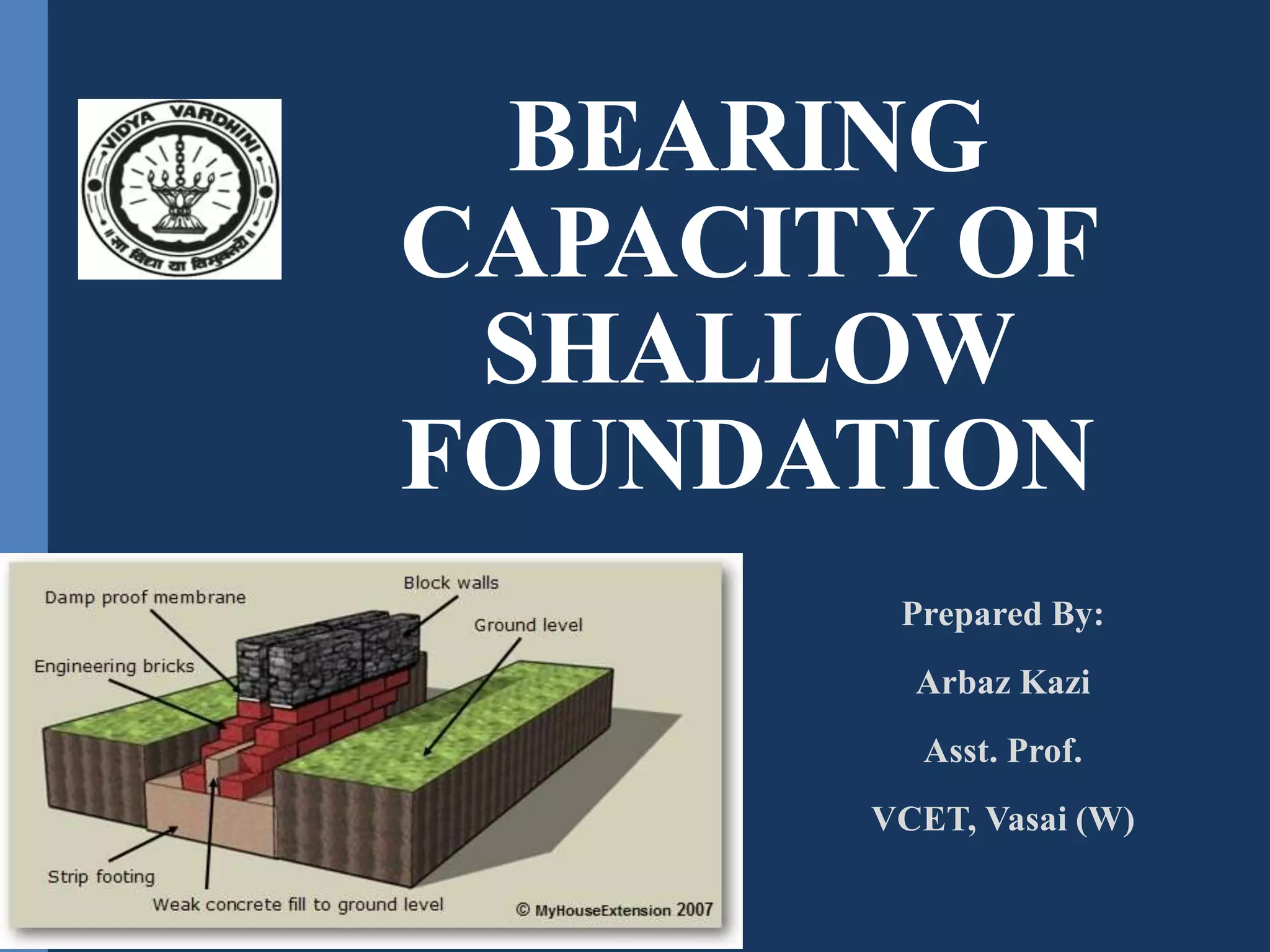 Bearing Capacity of Shallow Foundation | PPTX