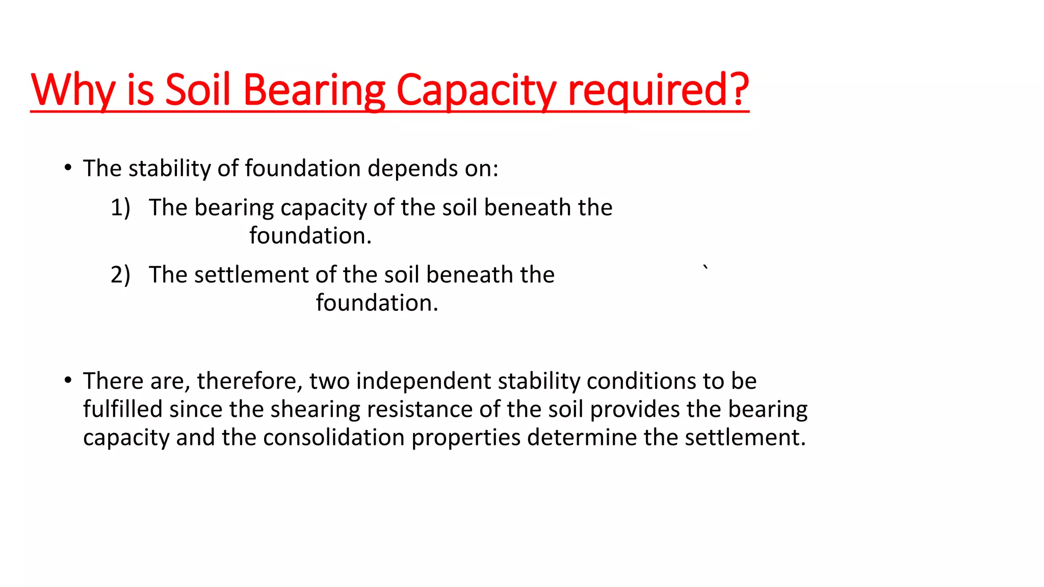 Bearing capacity of soil | PPTX