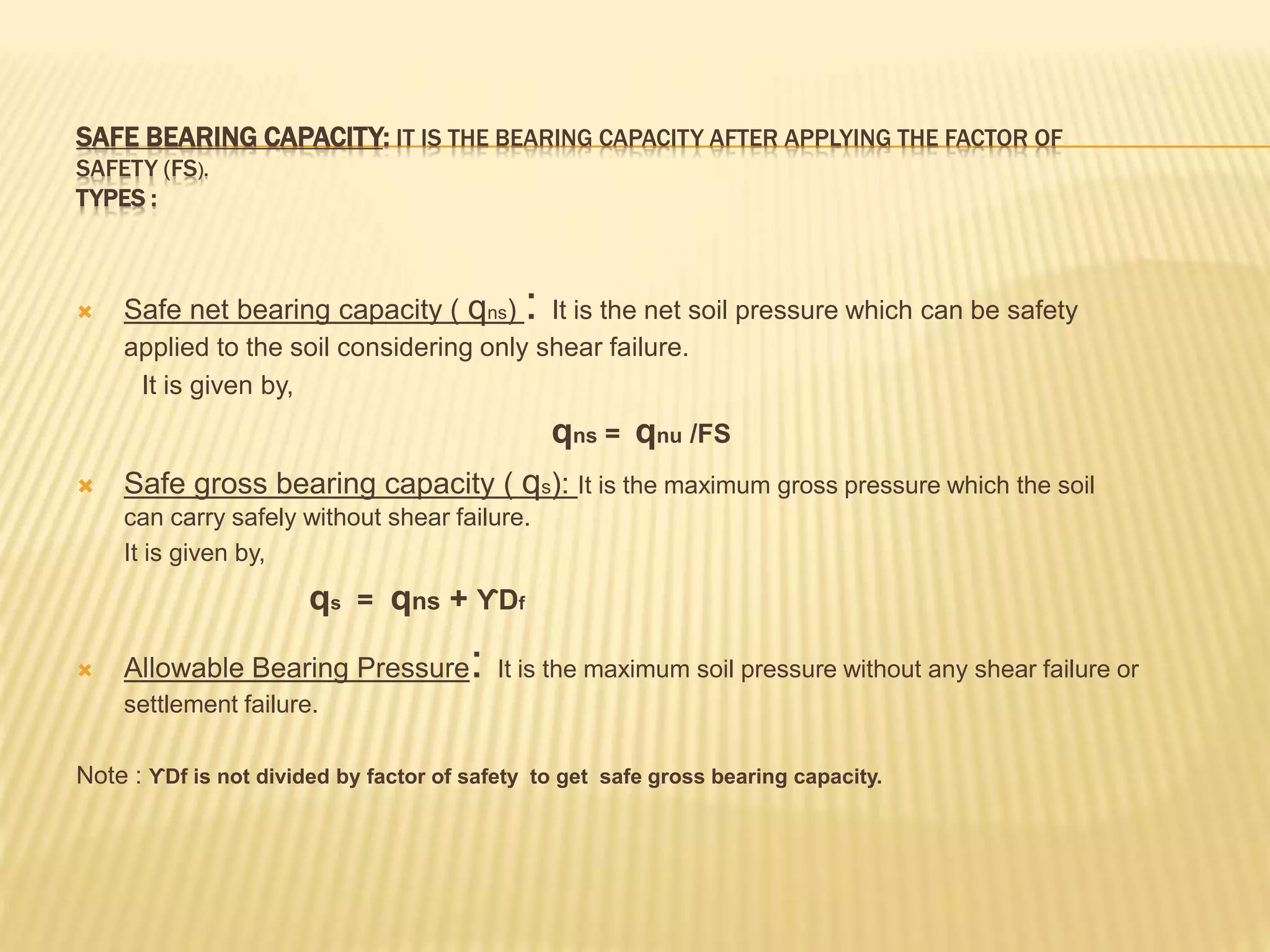 Bearing capacity theory is code ,vesic ,hansen, meyerhof, skemptons ...