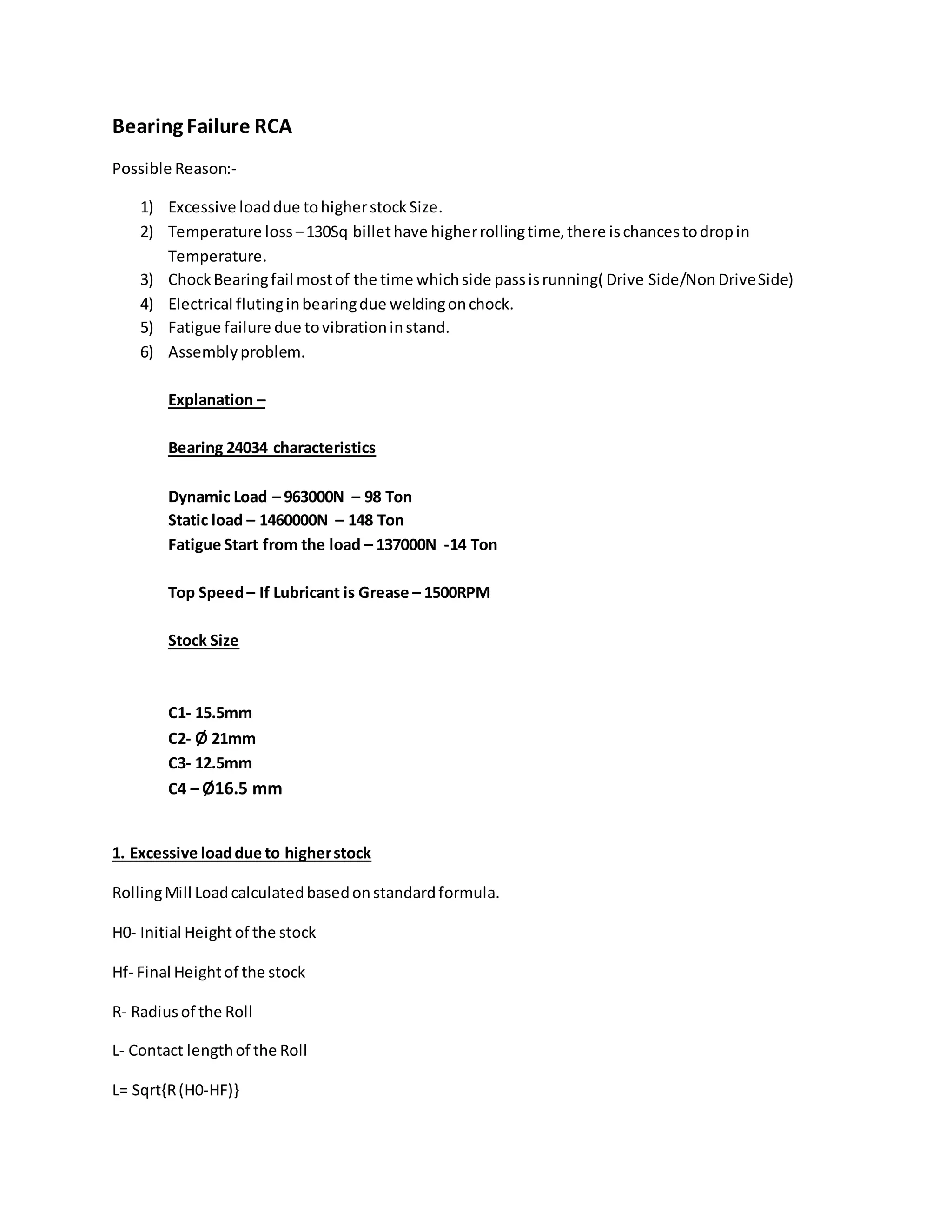 Bearing Failure RCA | DOCX