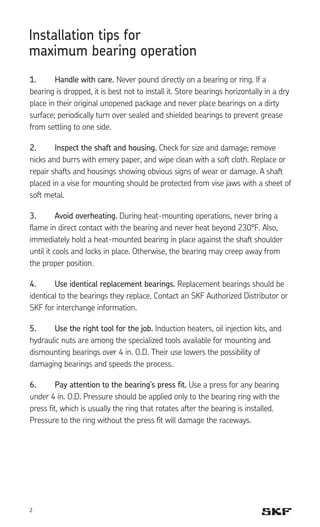Bearing handbook for electric motor skf | PDF