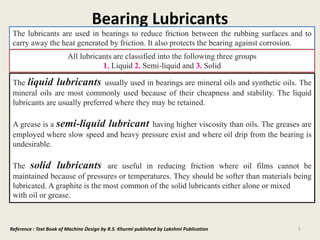 Lecture 3 Bearing properties, materials and lubricants | PDF